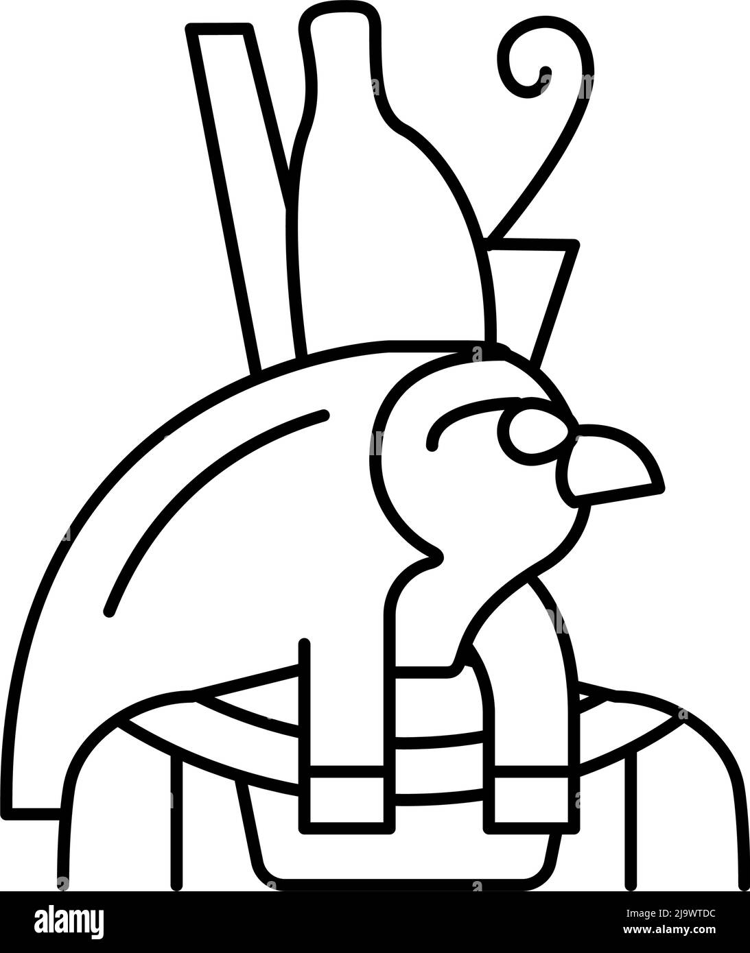 horus egypt god line icon vector illustration Stock Vector Image & Art ...