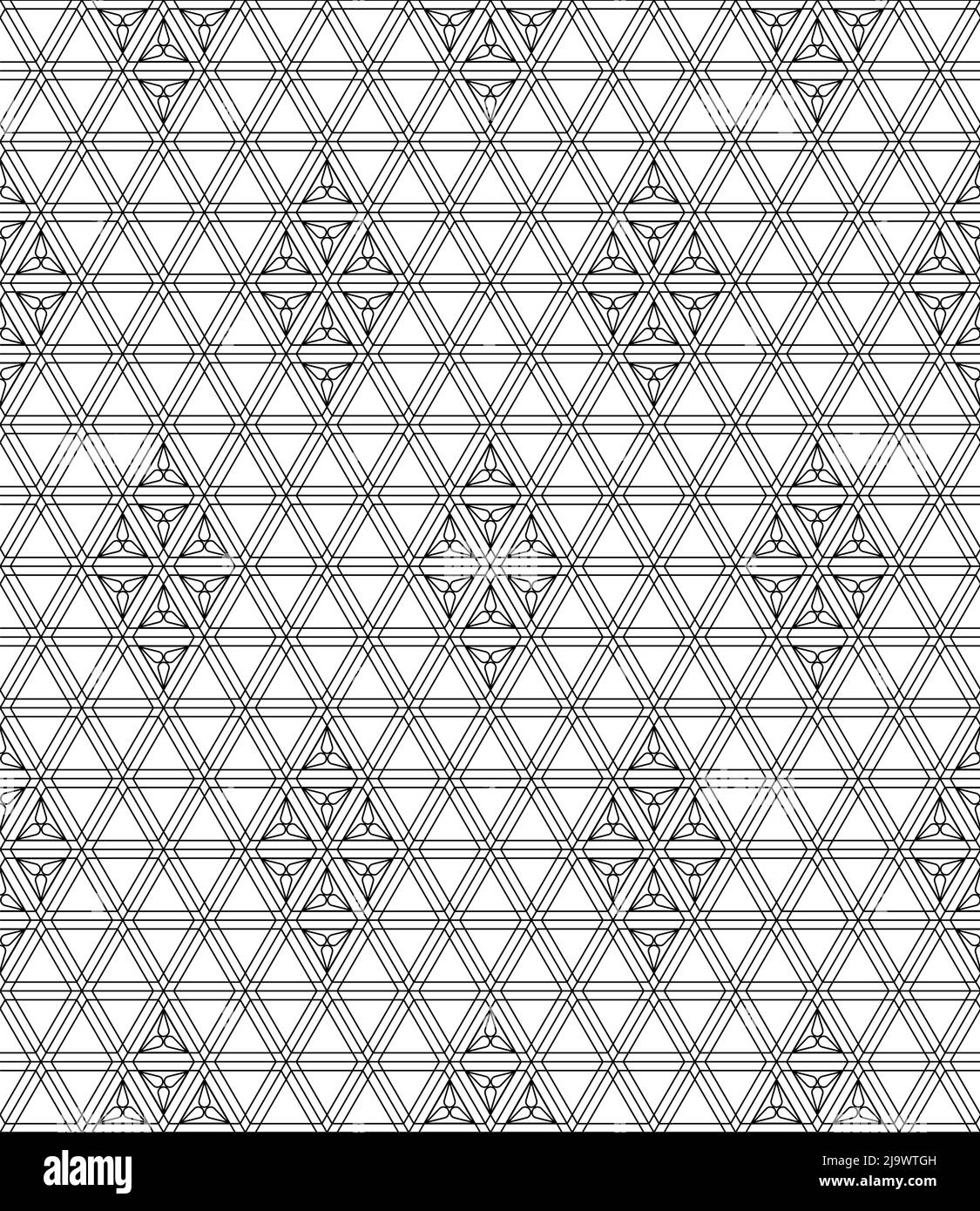 Japanese seamless Kumiko pattern in black fine lines Stock Vector Image ...