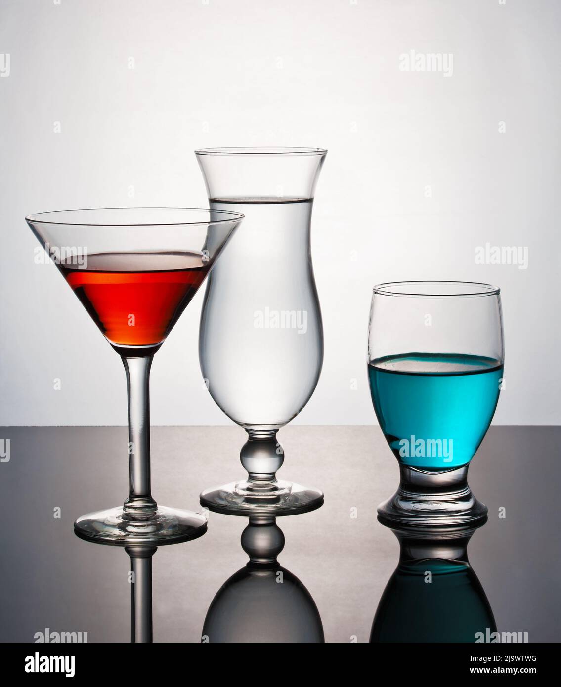 Conceptual presentation of glassware with colorful liquid Stock Photo ...