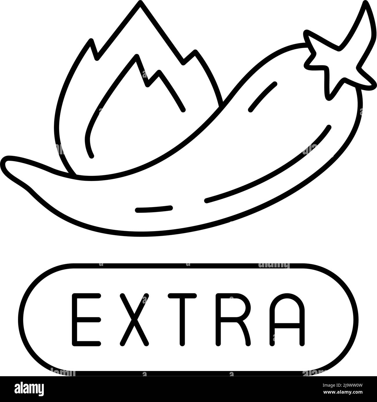spicy level extra line icon vector illustration Stock Vector Image ...