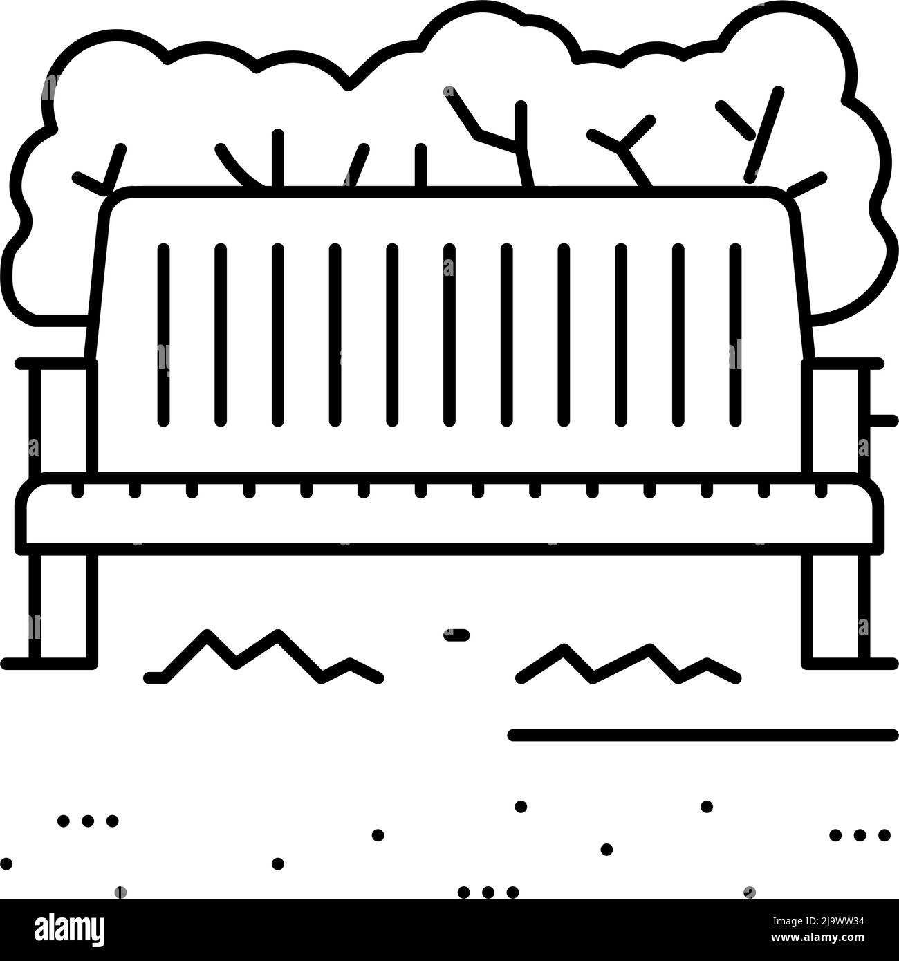 park bench line icon vector illustration Stock Vector Image & Art - Alamy