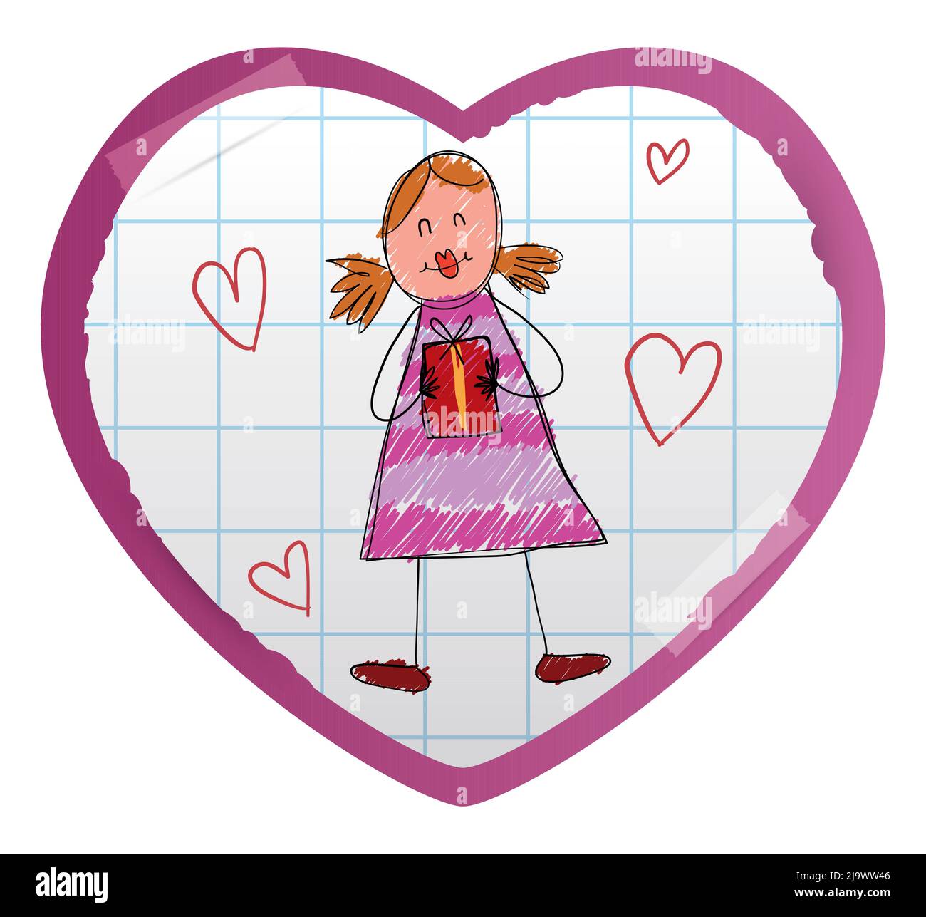 Drawing beautiful mom in Stock Vector Images - Alamy