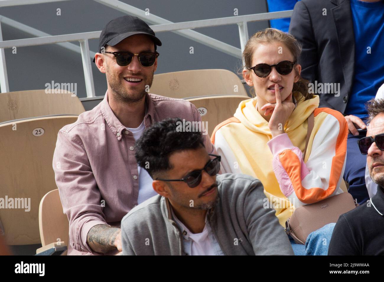 Paris, France. 25th May, 2022. Clement Bighelli and his girlfriend ...