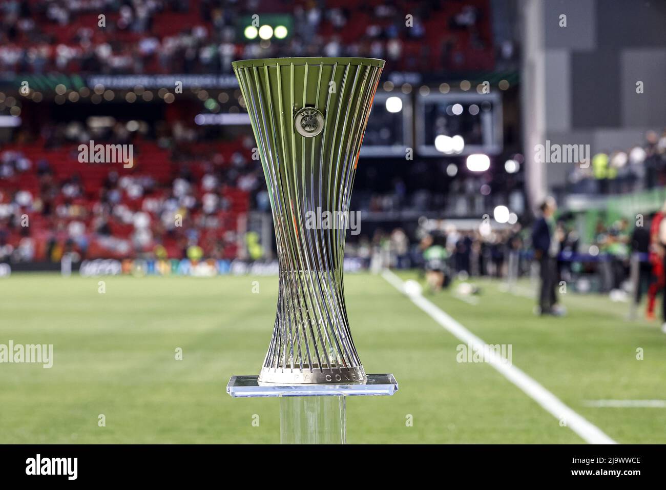 Tirana, Albania. 25th May, 2022. TIRANA - Conference League trophy ...