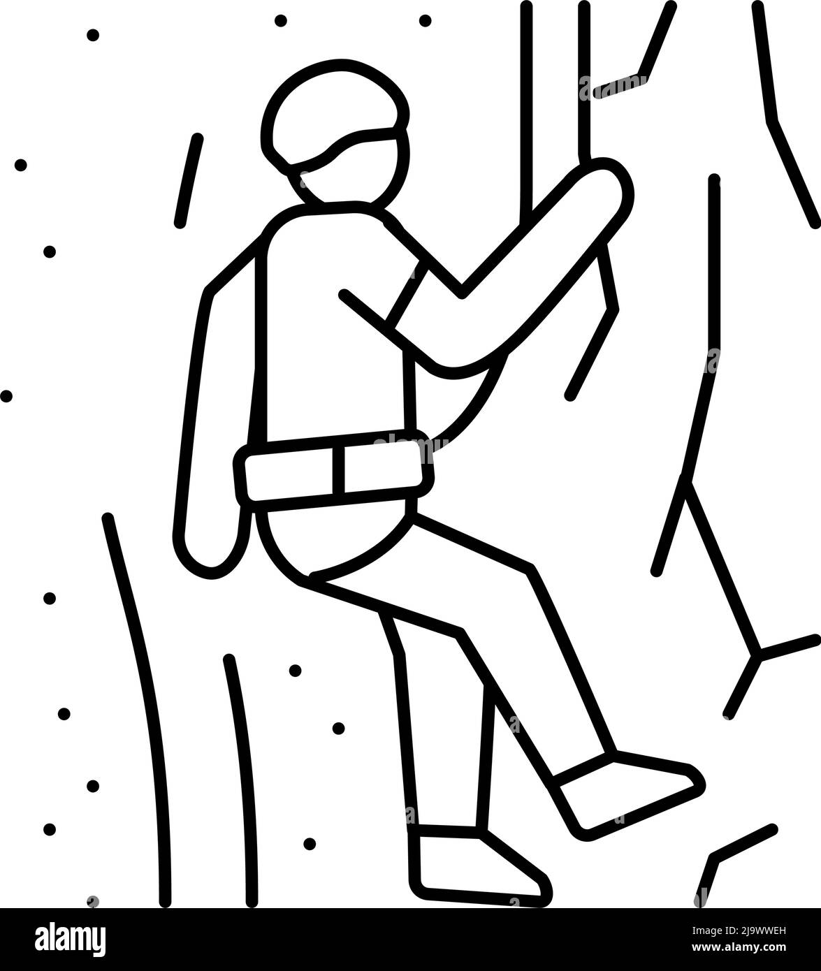 canyoning extreme sport line icon vector illustration Stock Vector ...