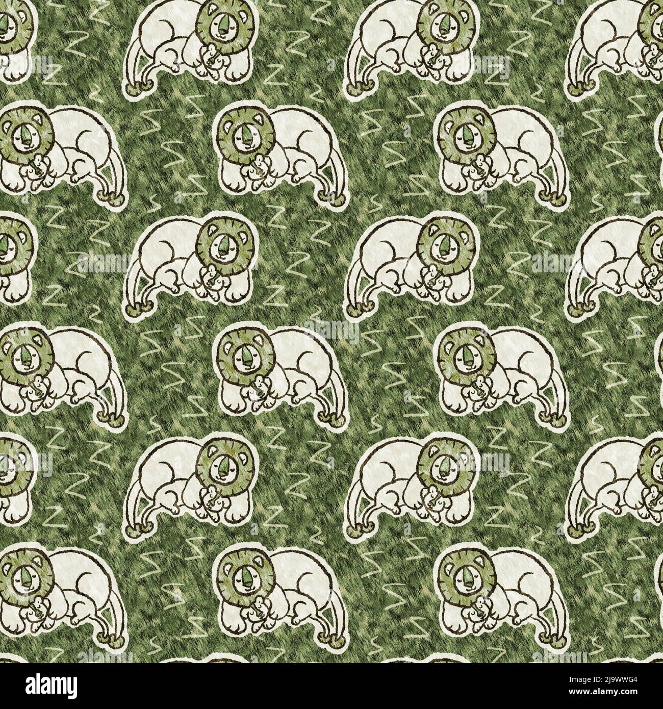 Cute safari lion wild animal pattern for babies room decor. Seamless ...