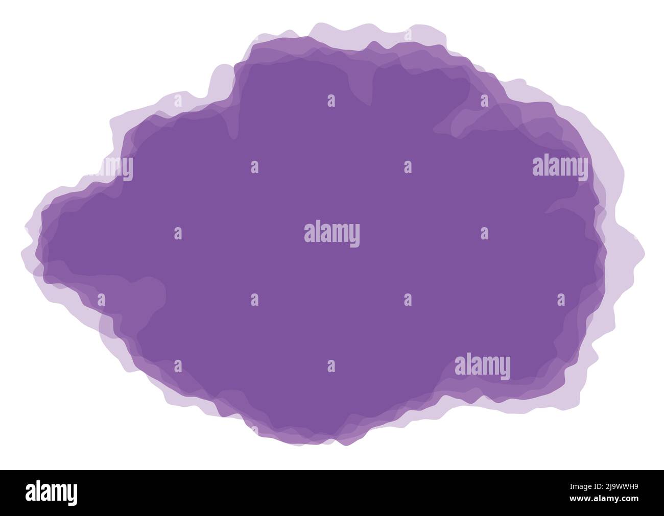 Abstract purple sign like watercolor spot. Design isolated over white ...