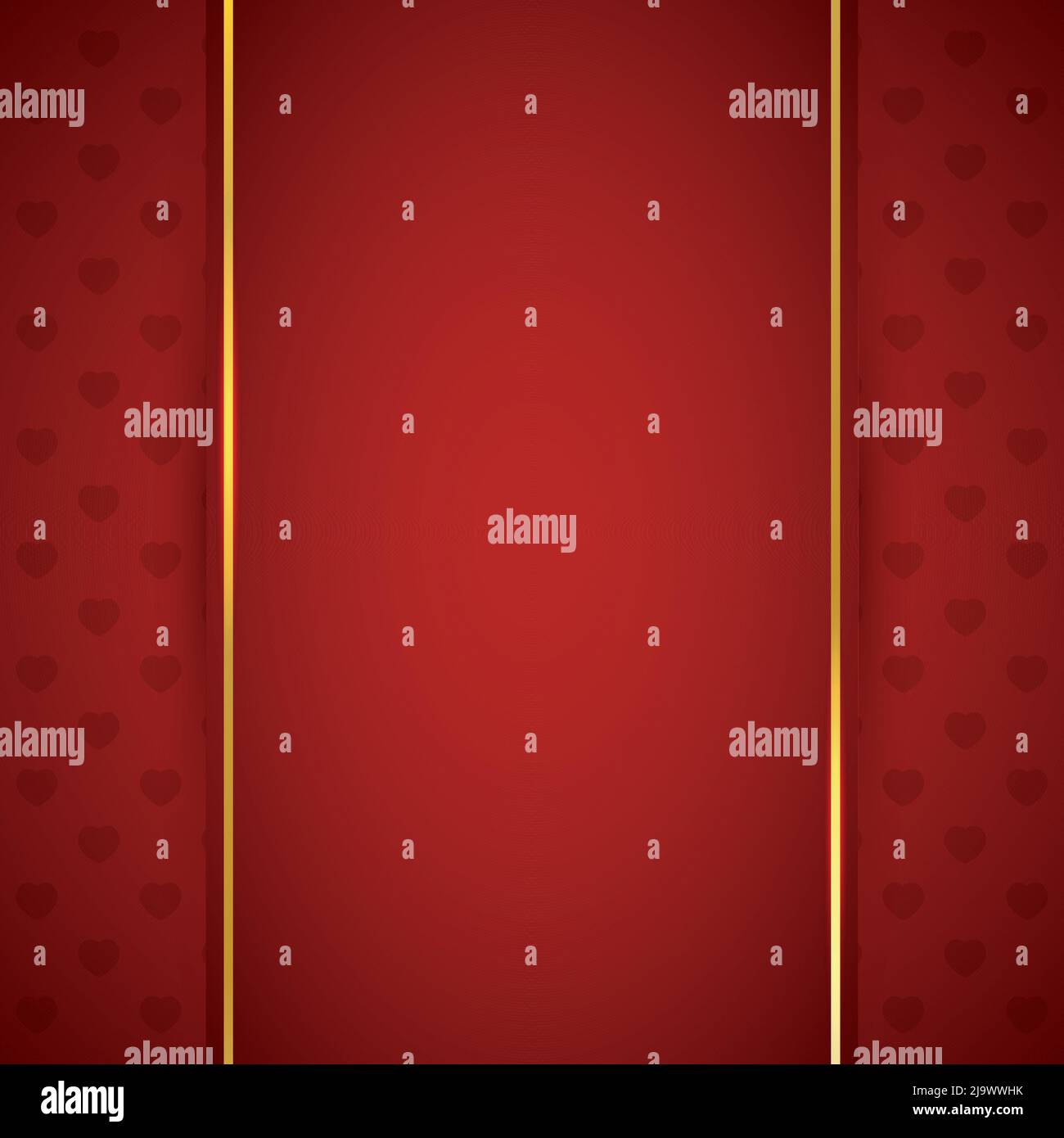 Template design with vertical red label, decorated with golden stripes ...