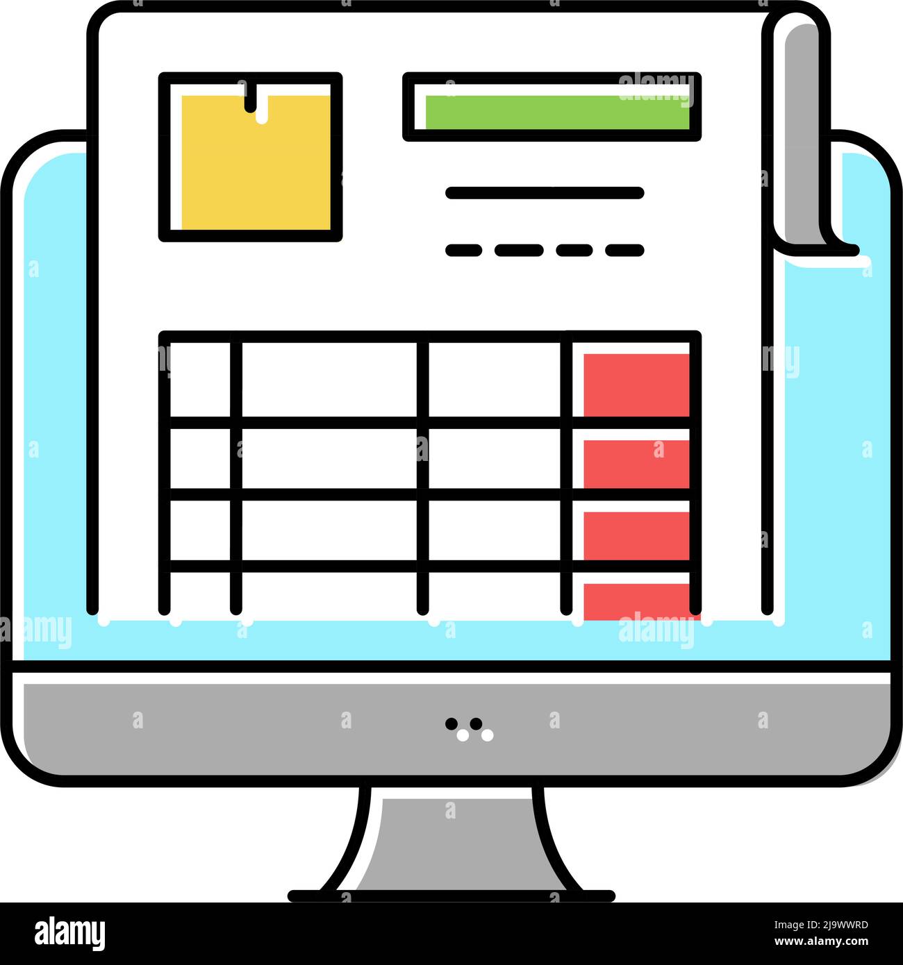 inventory report color icon vector illustration Stock Vector Image ...