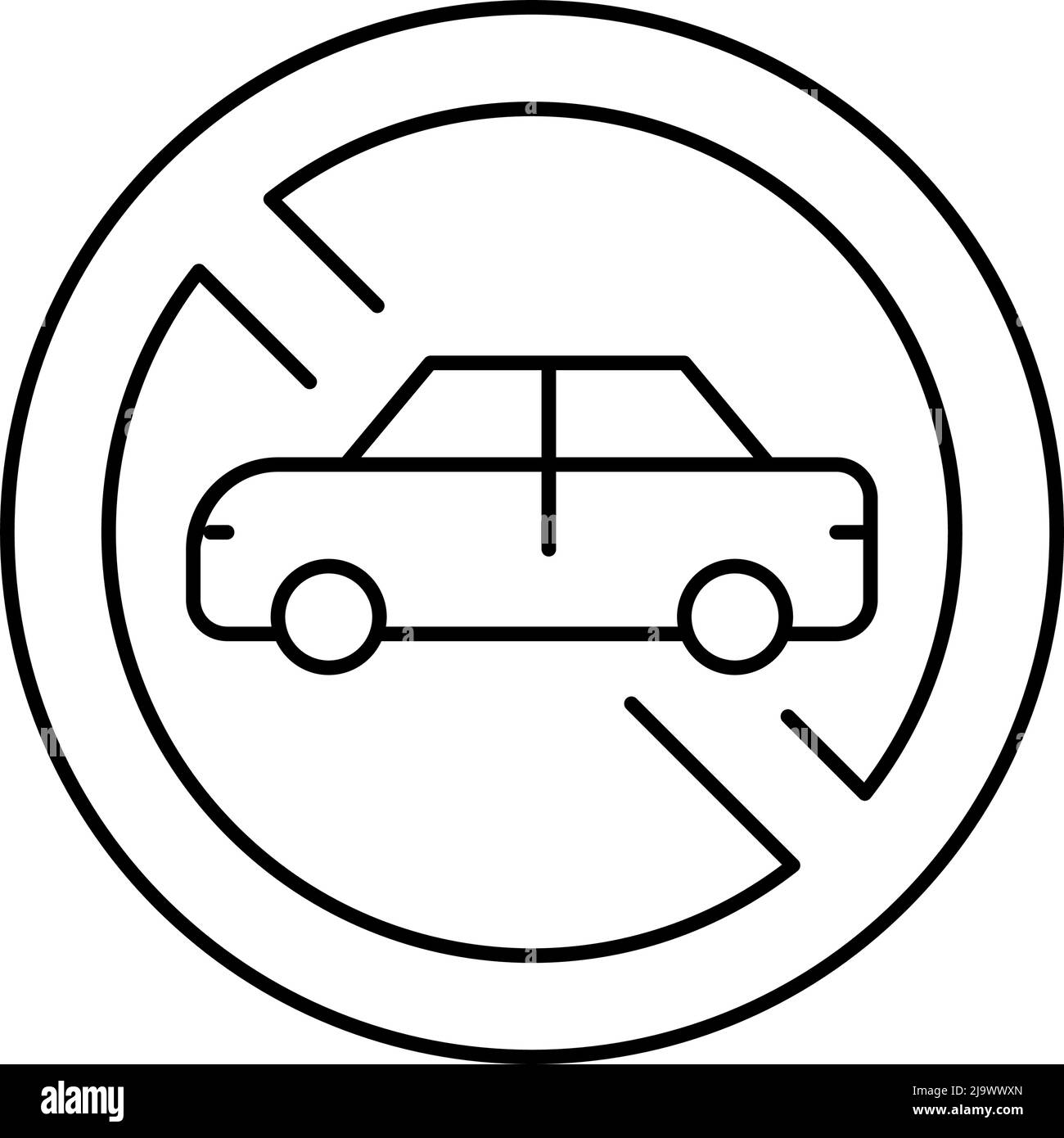 stop car line icon vector illustration Stock Vector Image & Art - Alamy
