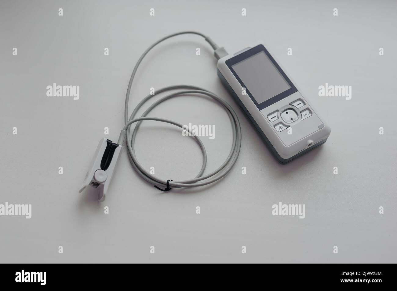 Pulse oximeter on a background. Medical control and diagnostic device ...