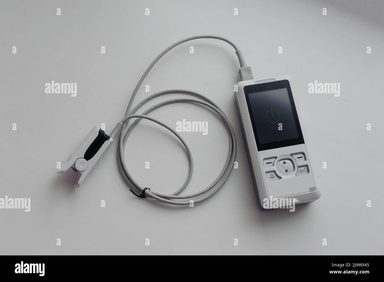 Pulse oximeter on a background. Medical control and diagnostic device ...