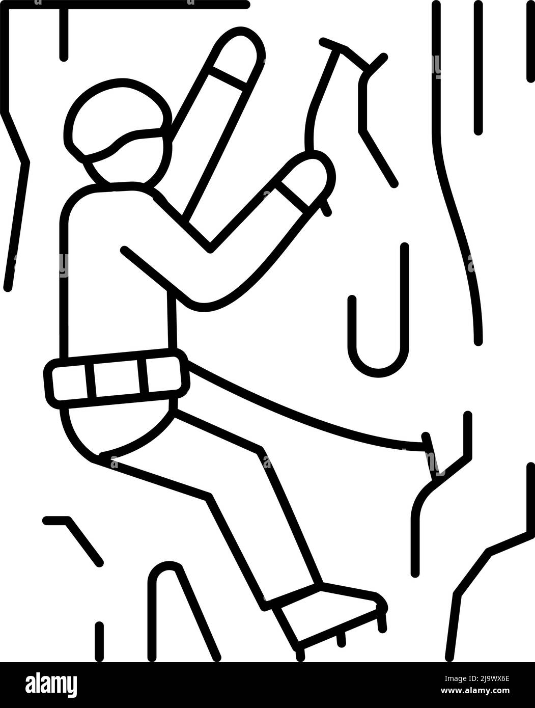 ice climbing line icon vector illustration Stock Vector Image & Art - Alamy