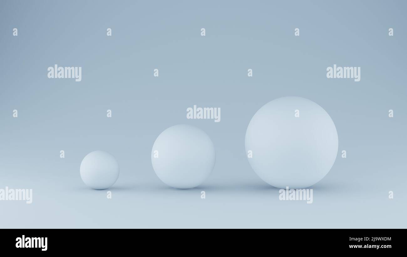 Light blue colored spheres, 3d render Stock Photo - Alamy