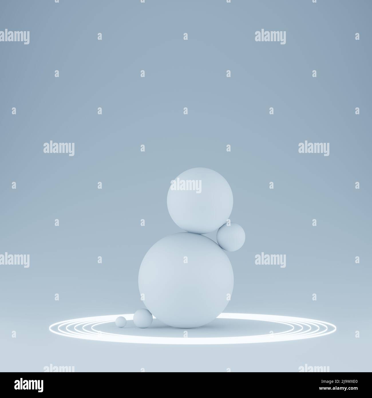 Light blue colored spheres, 3d render Stock Photo - Alamy