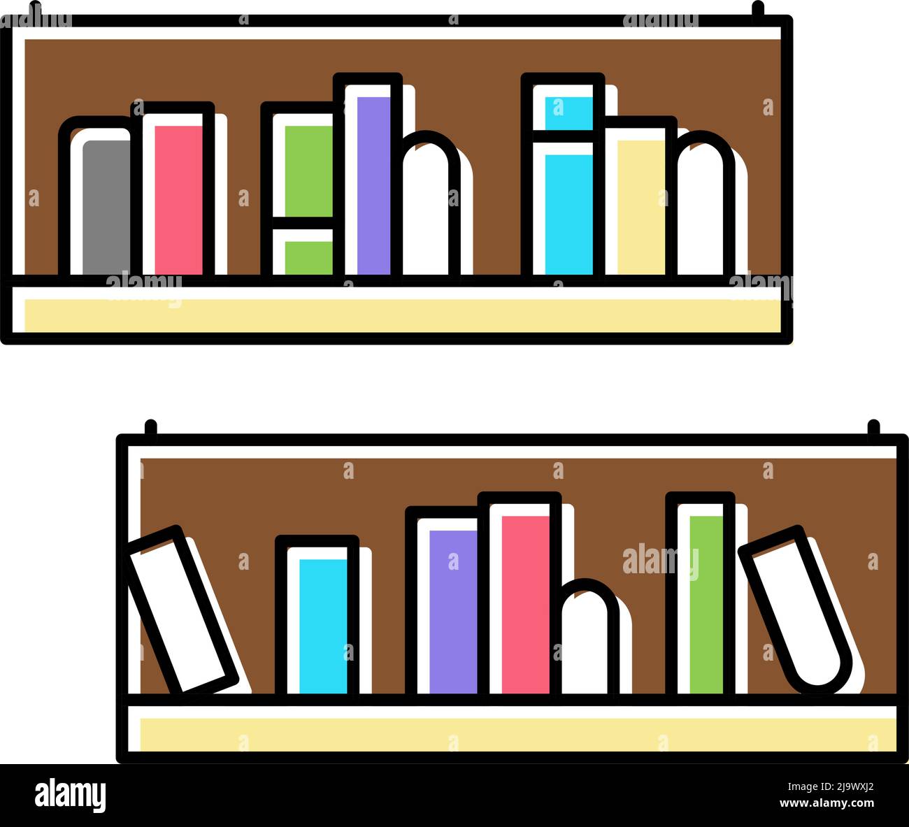 bookshelf furniture color icon vector illustration Stock Vector Image ...