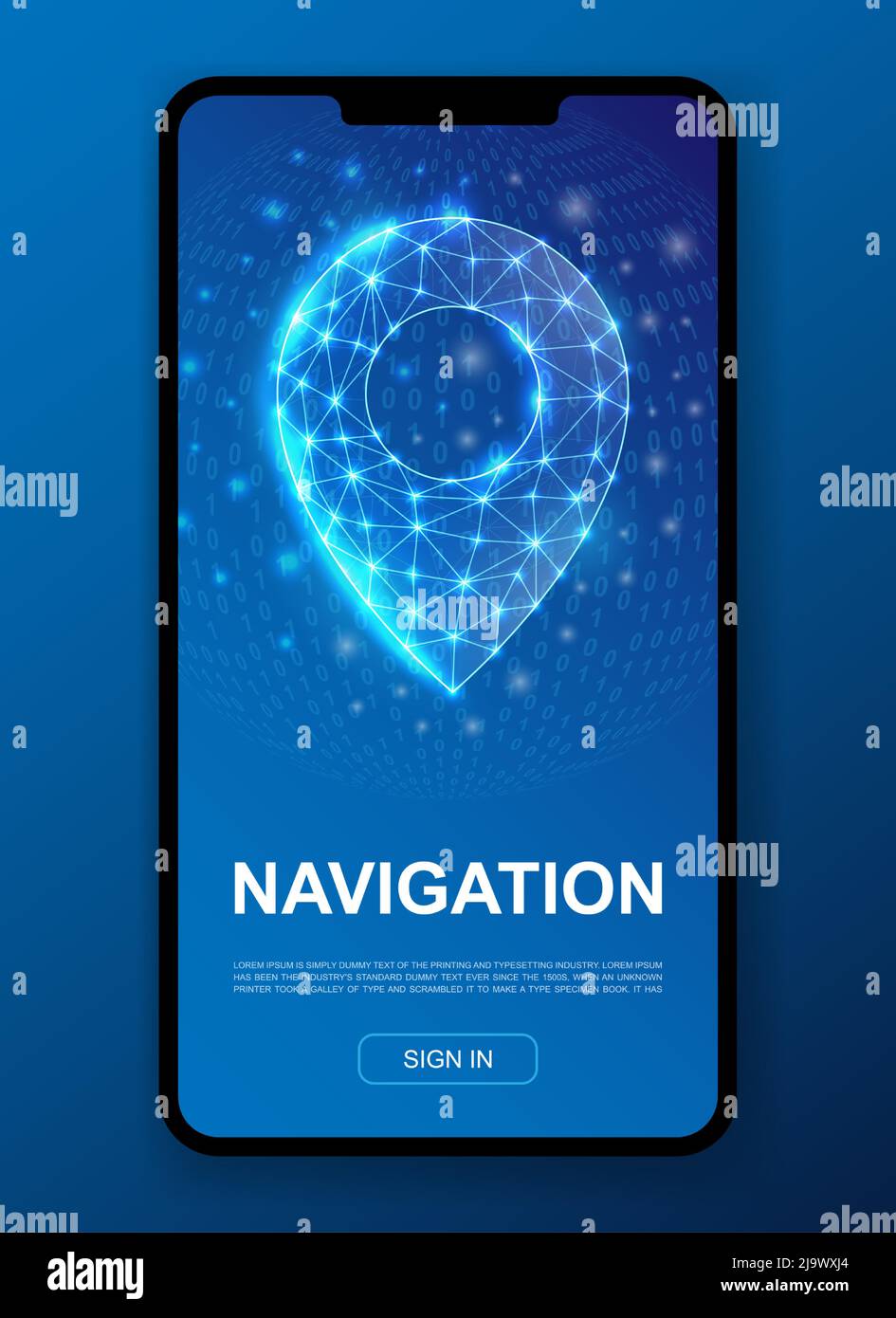 Location pin 3d polygonal symbol for UX design template. Low poly Gps illustration for mobile ...