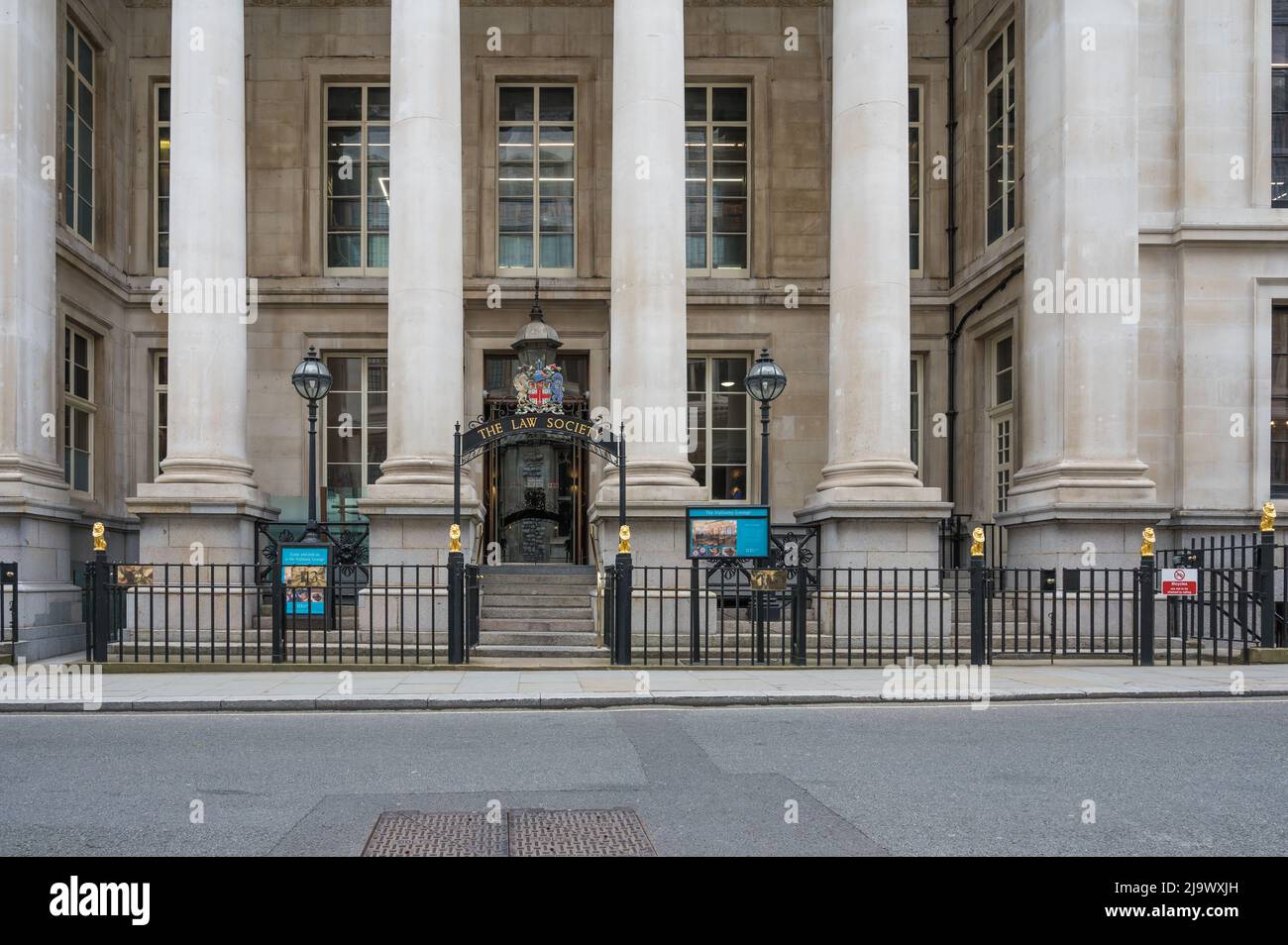 Exterior of the main entrance of The Law Society Hall, headquarters of ...