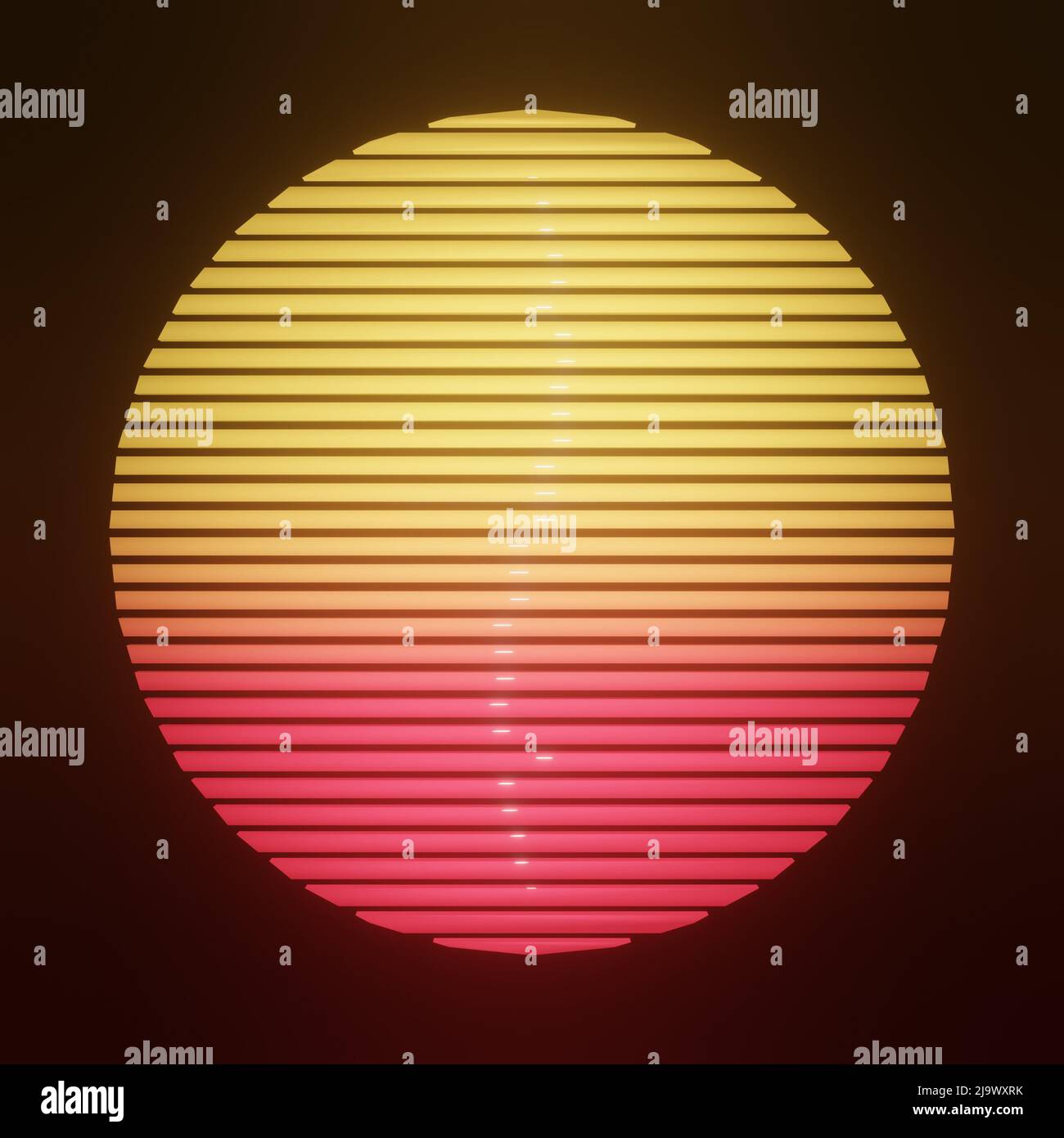 3d render of abstracted retro banner with lined sphere Stock Photo - Alamy
