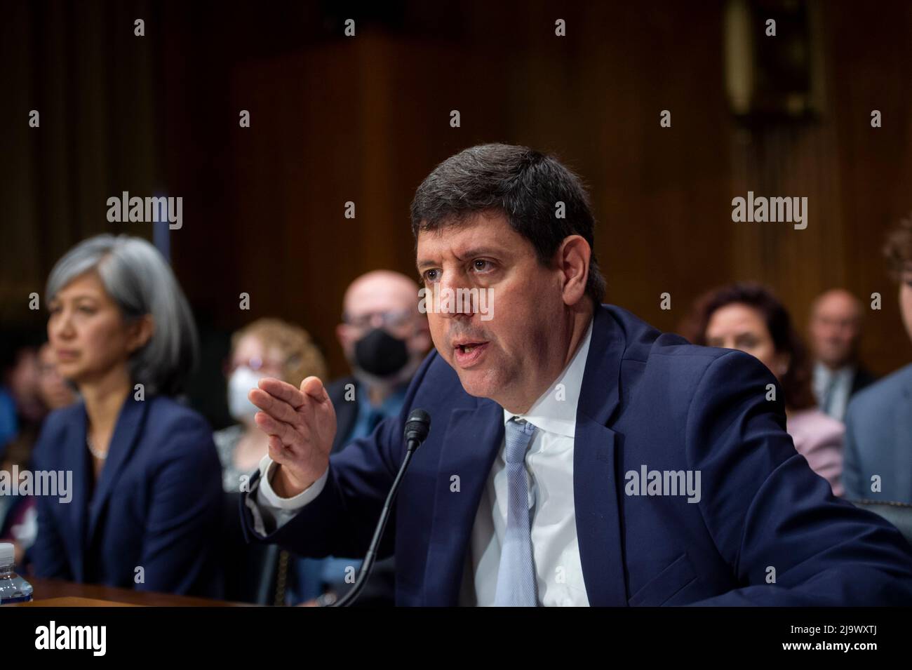 Steven M. Dettelbach responds to questions during a Senate Committee on ...
