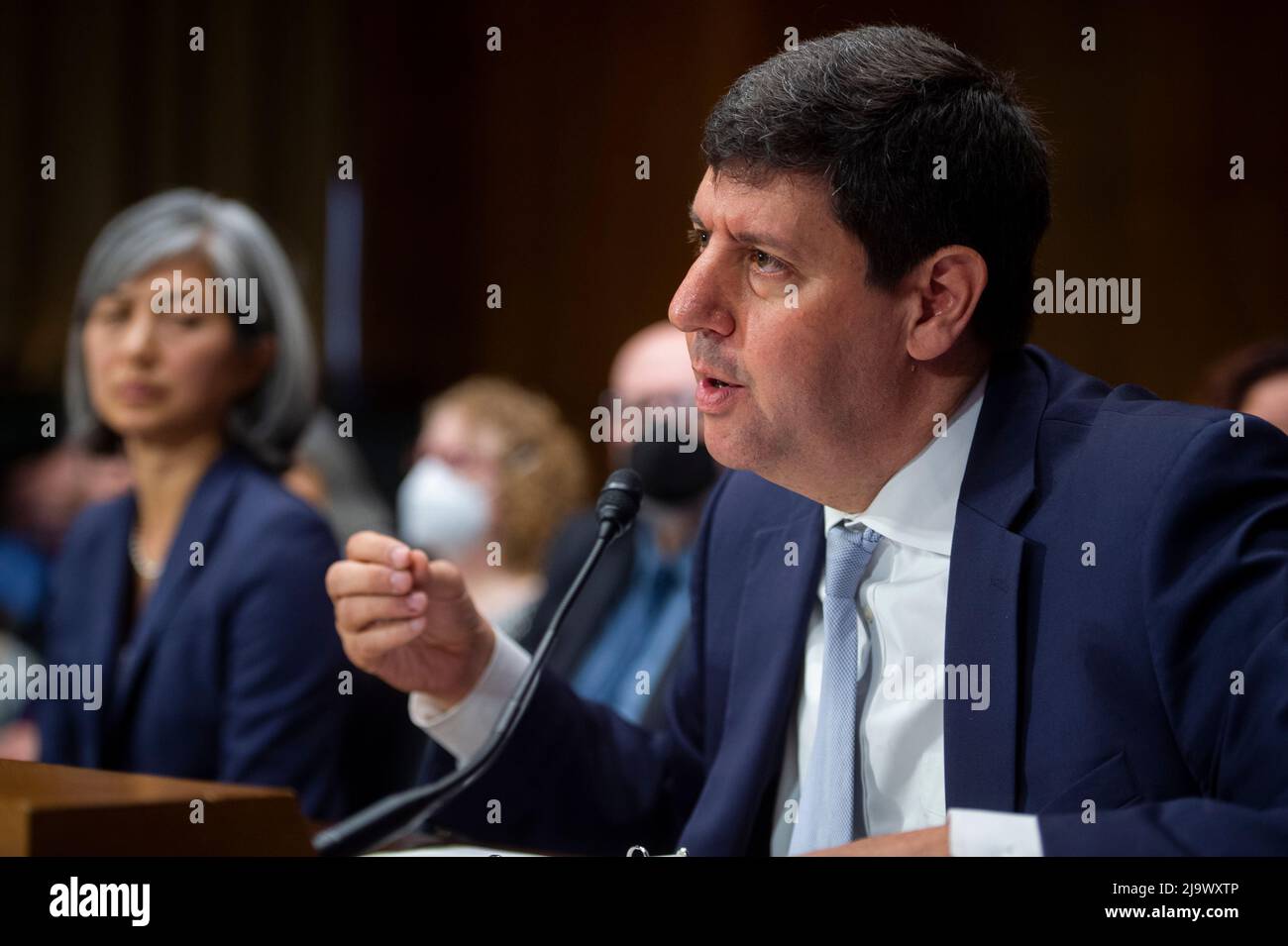 Steven M. Dettelbach responds to questions during a Senate Committee on ...