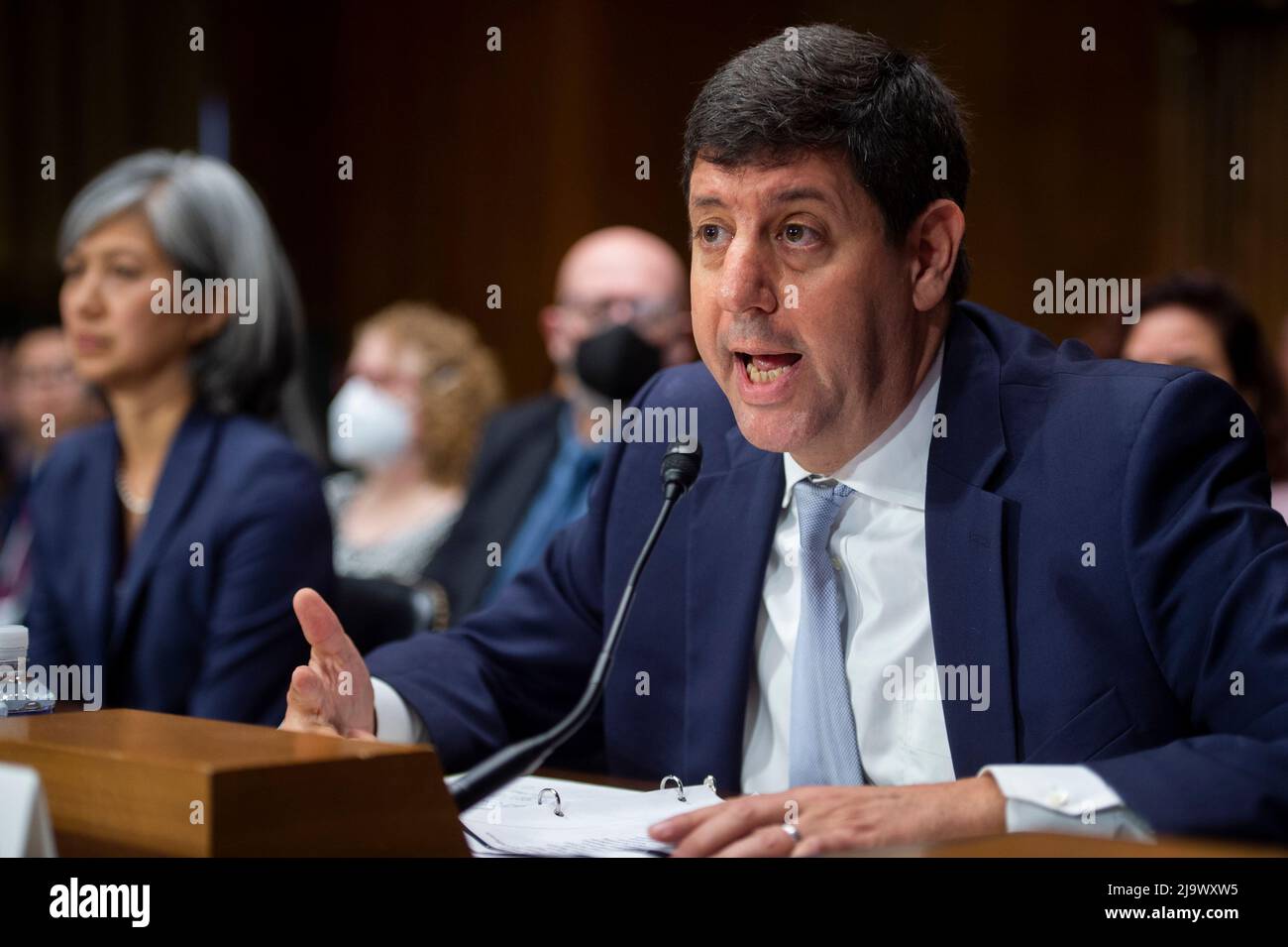 Steven M. Dettelbach responds to questions during a Senate Committee on ...