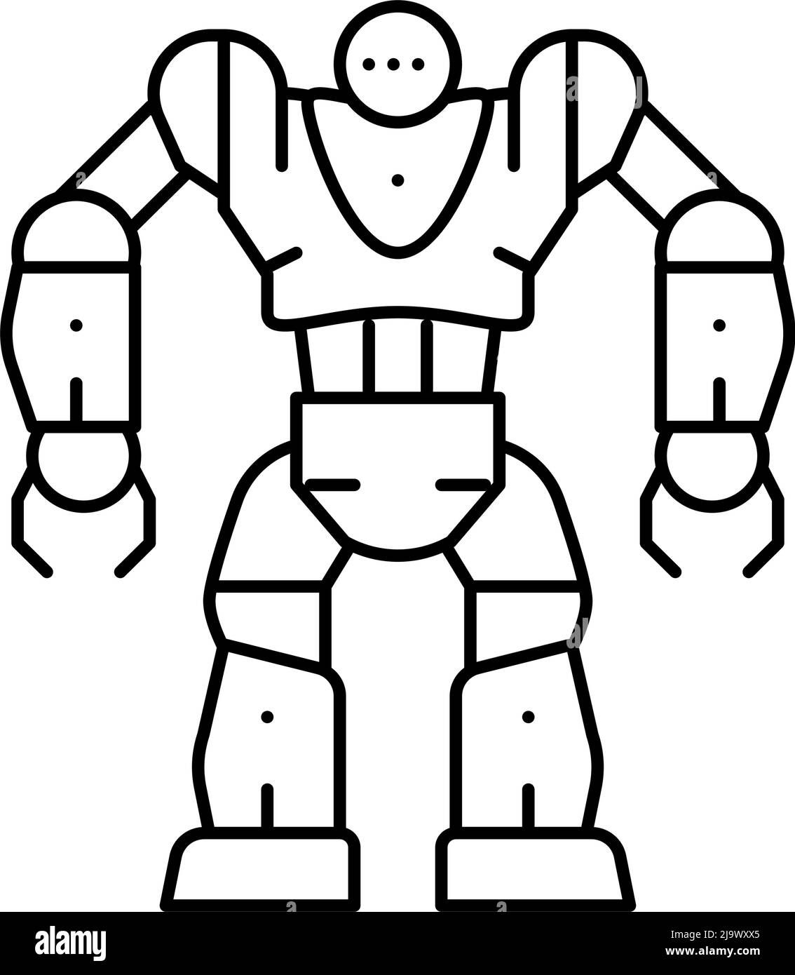 cyborg robot line icon vector illustration Stock Vector Image & Art - Alamy