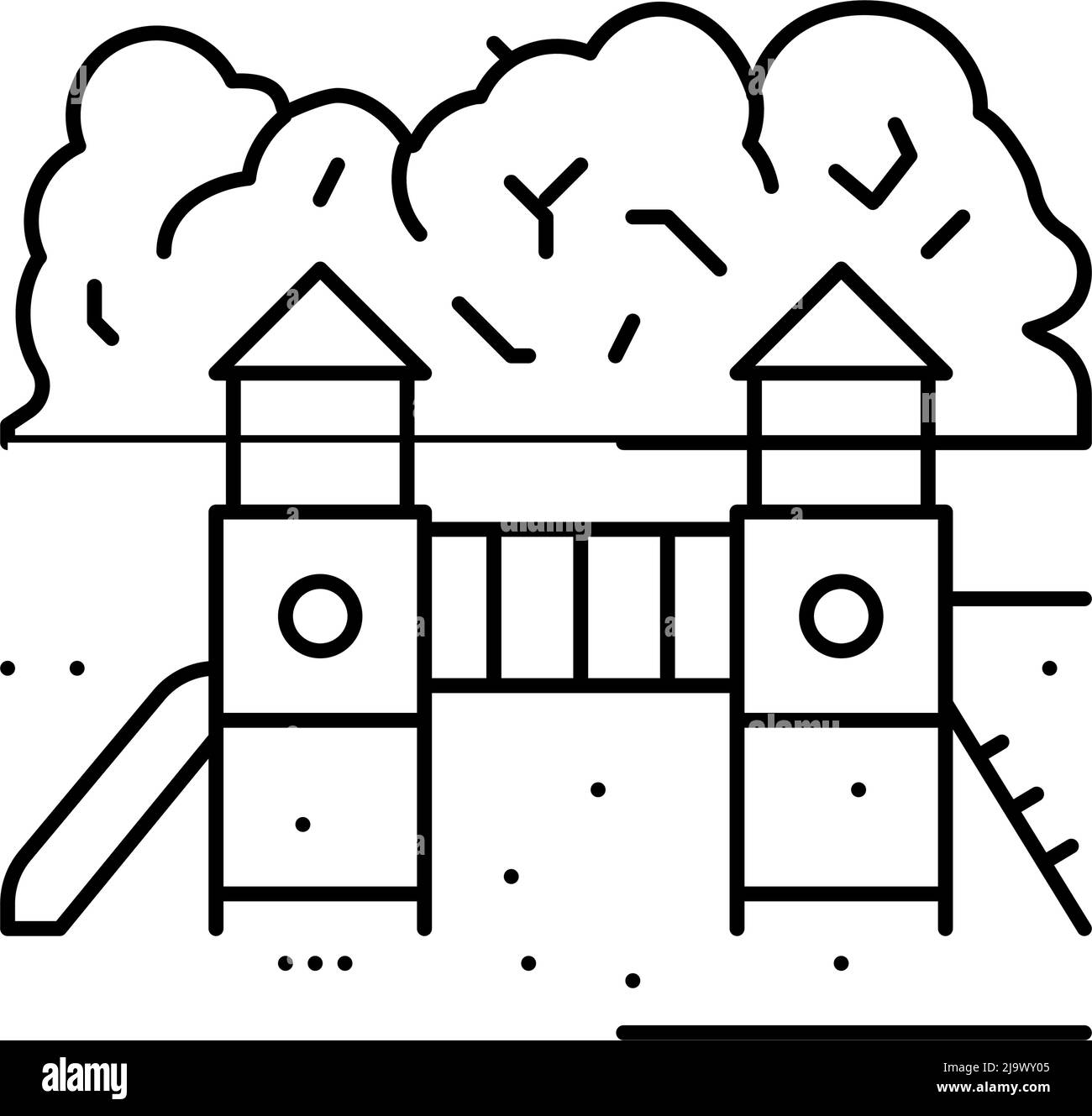 playground park line icon vector illustration Stock Vector Image & Art ...
