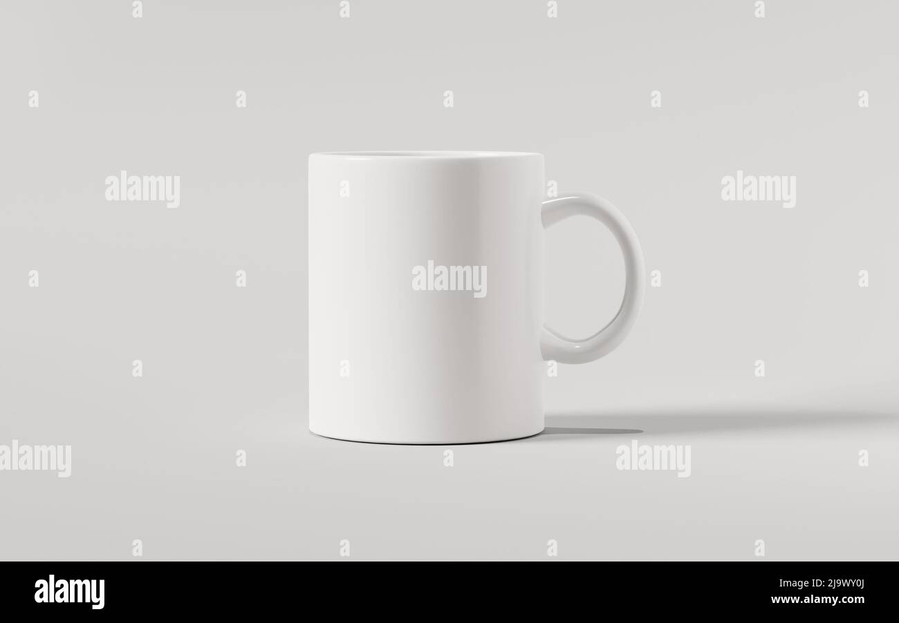 Realistic white cup mockup. 3d render Stock Photo - Alamy