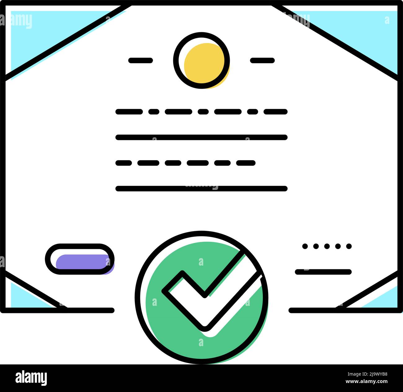 certificate quality color icon vector illustration Stock Vector Image ...