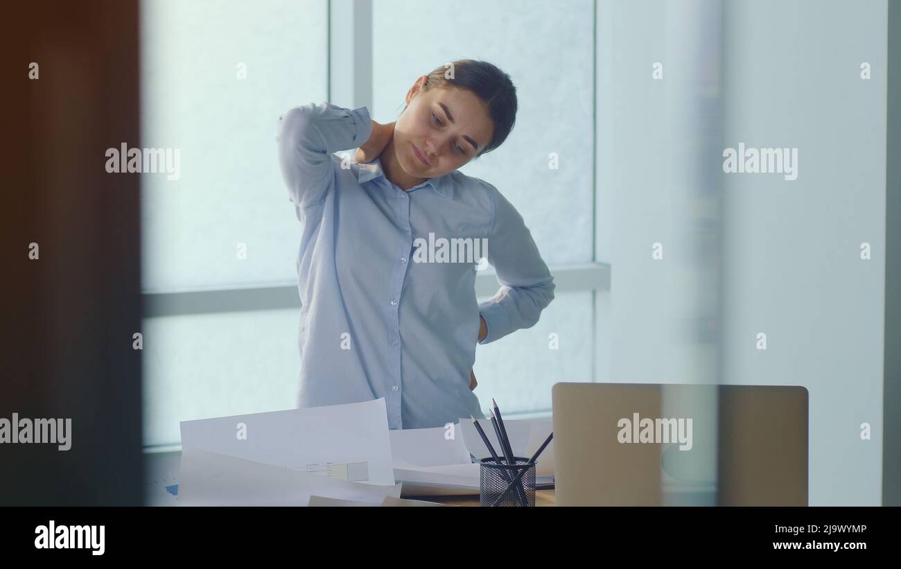 Suffering Office worker Feeling Sick Because of all Work, Stress ...
