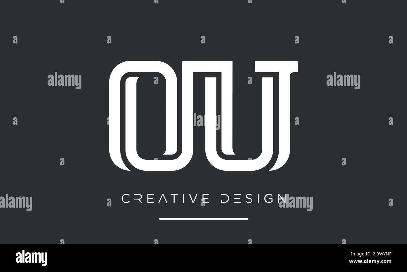 Alphabet Letters OU or UO Abstract Logo Emblem Monogram Stock Vector ...