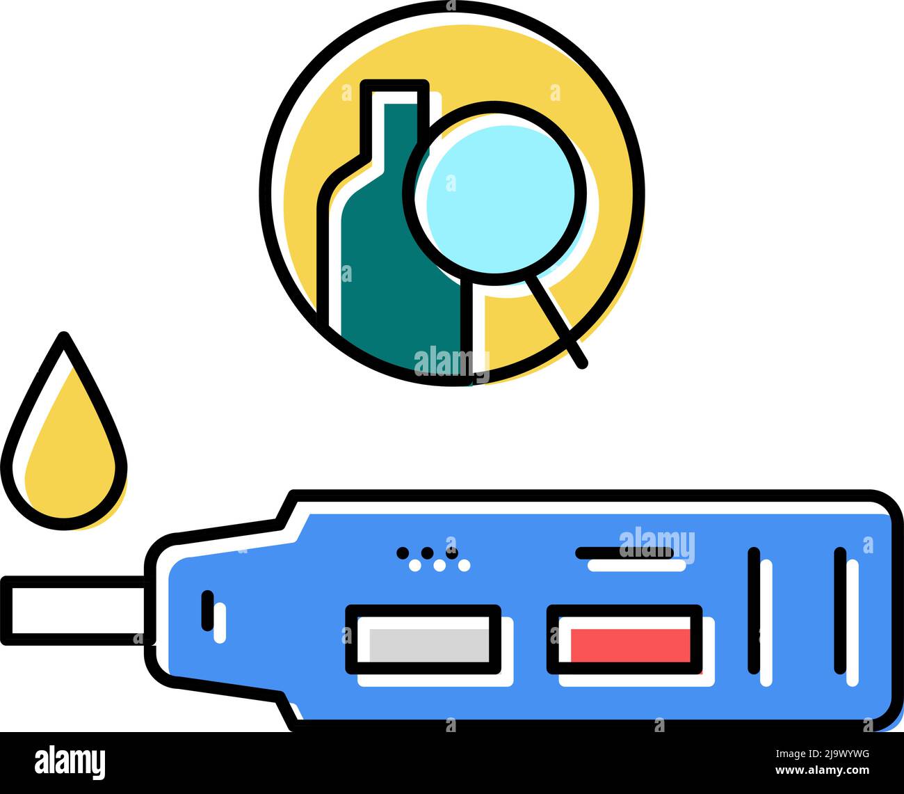 urine alcohol test device color icon vector illustration Stock Vector ...