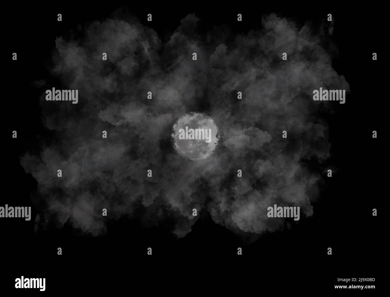 Moon dispersion into the night on the island of Oahu, Hawaii Stock ...