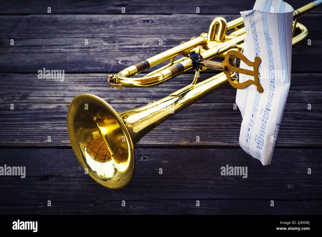 musical background metal tube with musical notes Stock Photo - Alamy