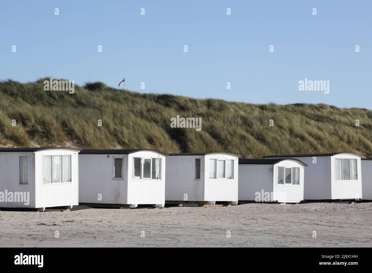 Beach huts in Lokken, Denmark Stock Photo - Alamy