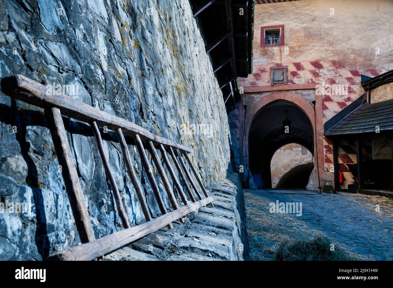 Ovara Castle trap door entrance in Oravsky Podzamok, Slovakia Stock ...