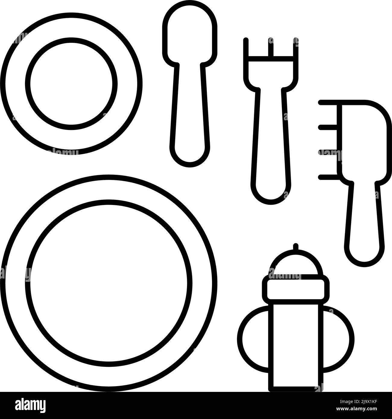 feeding play set line icon vector illustration Stock Vector Image & Art ...