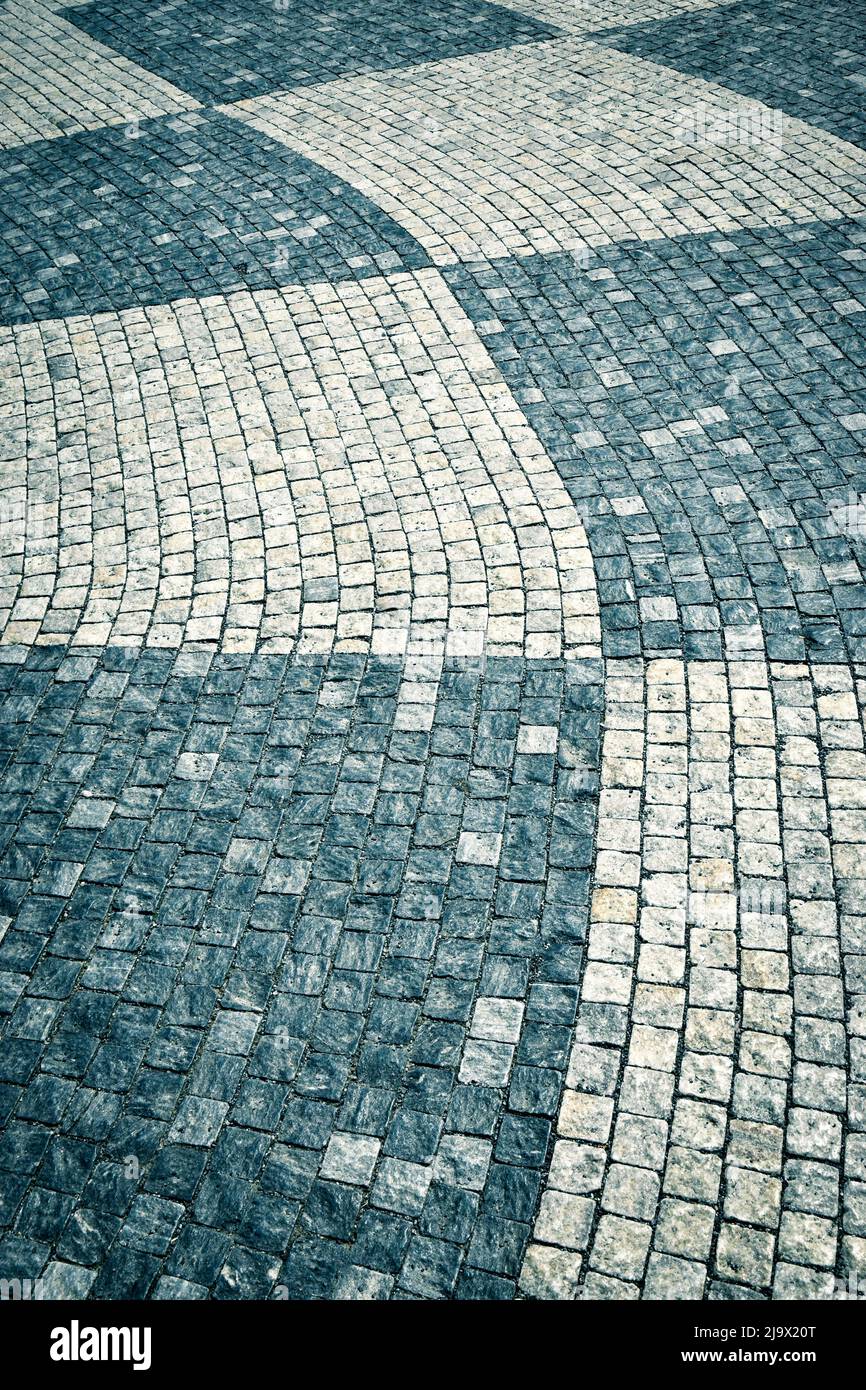 background or texture Pattern on stone cobblestone pavement Stock Photo ...
