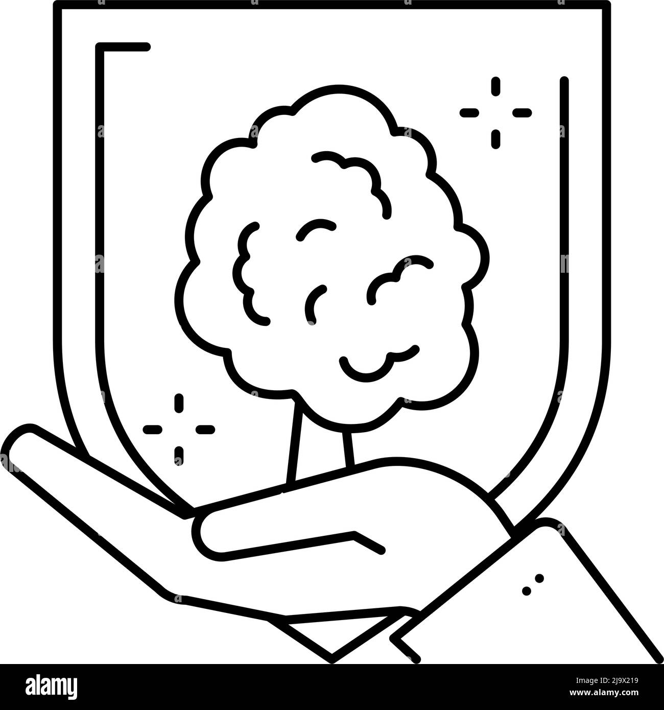 ecosystem protect line icon vector illustration Stock Vector Image ...