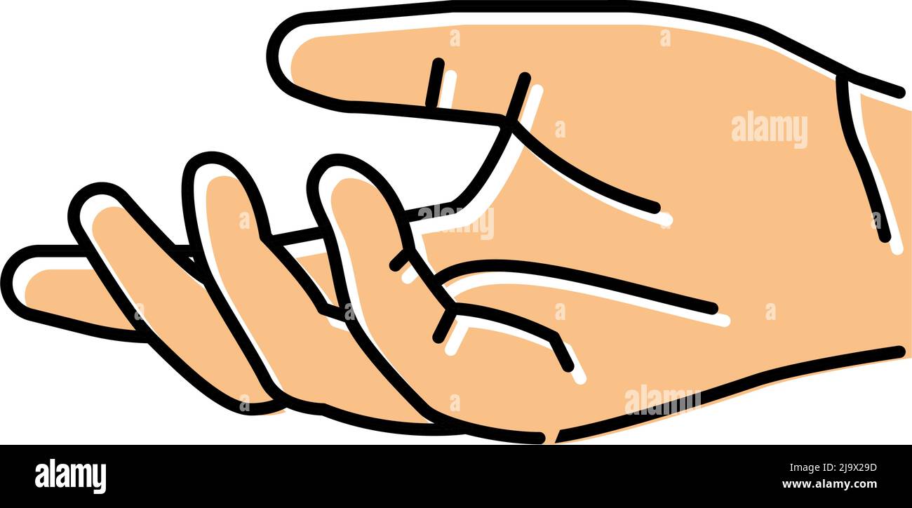 give hand color icon vector illustration Stock Vector Image & Art - Alamy