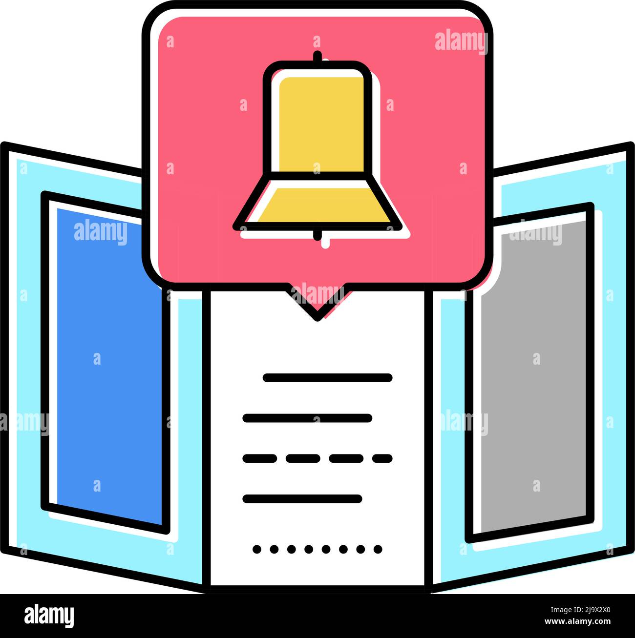 brochure with important information color icon vector illustration ...