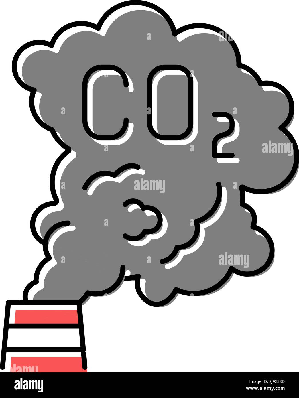 carbon dioxide co2 color icon vector illustration Stock Vector Image ...