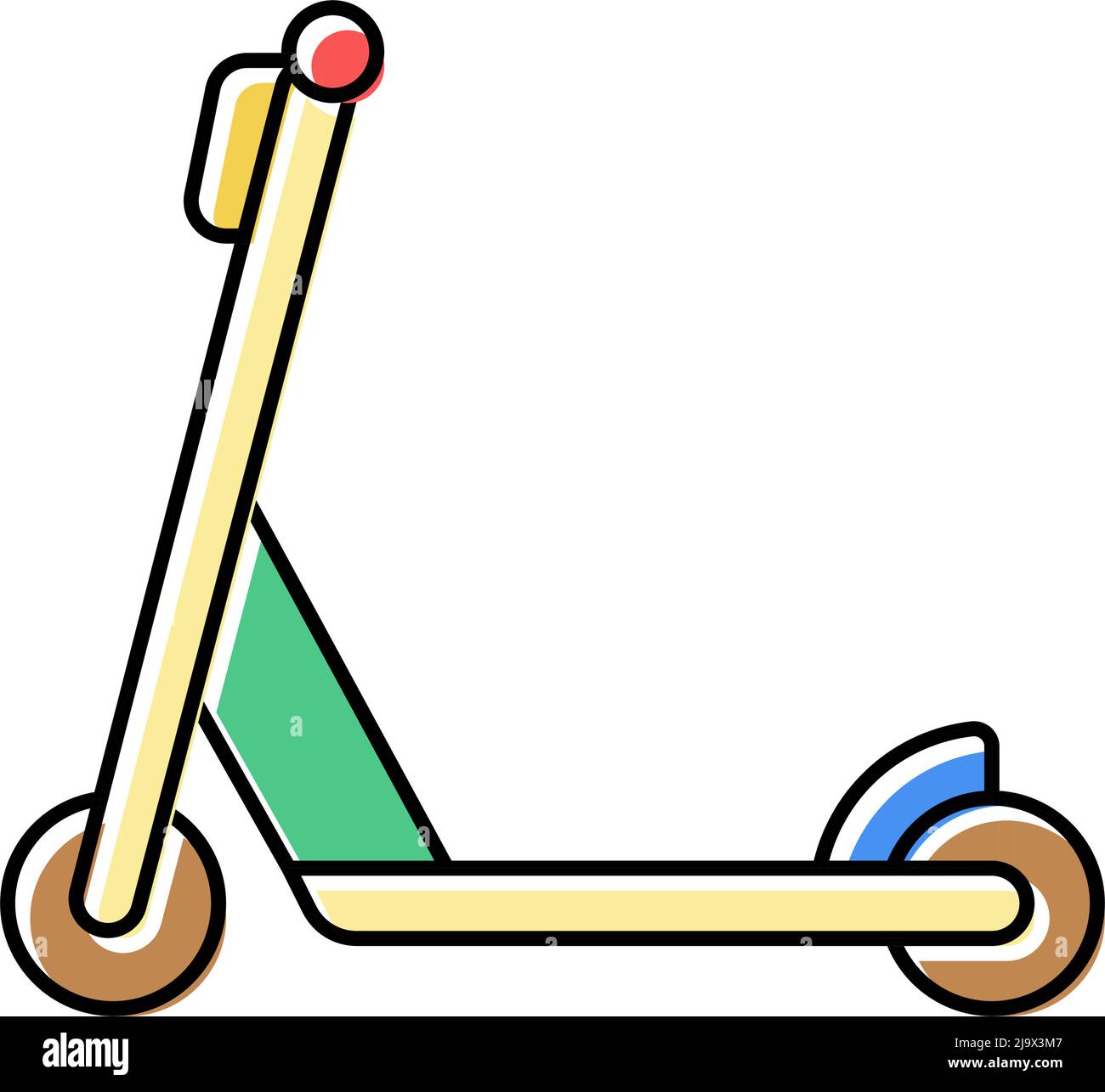 scooter wooden color icon vector illustration Stock Vector Image & Art ...