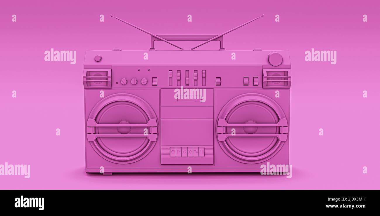 pink boombox isolated on pink background 3d illustration Stock Photo ...