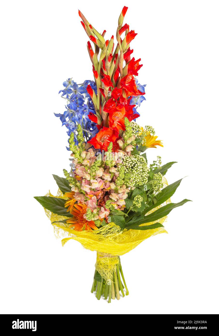 posy of red flowers isolated on white background Stock Photo - Alamy