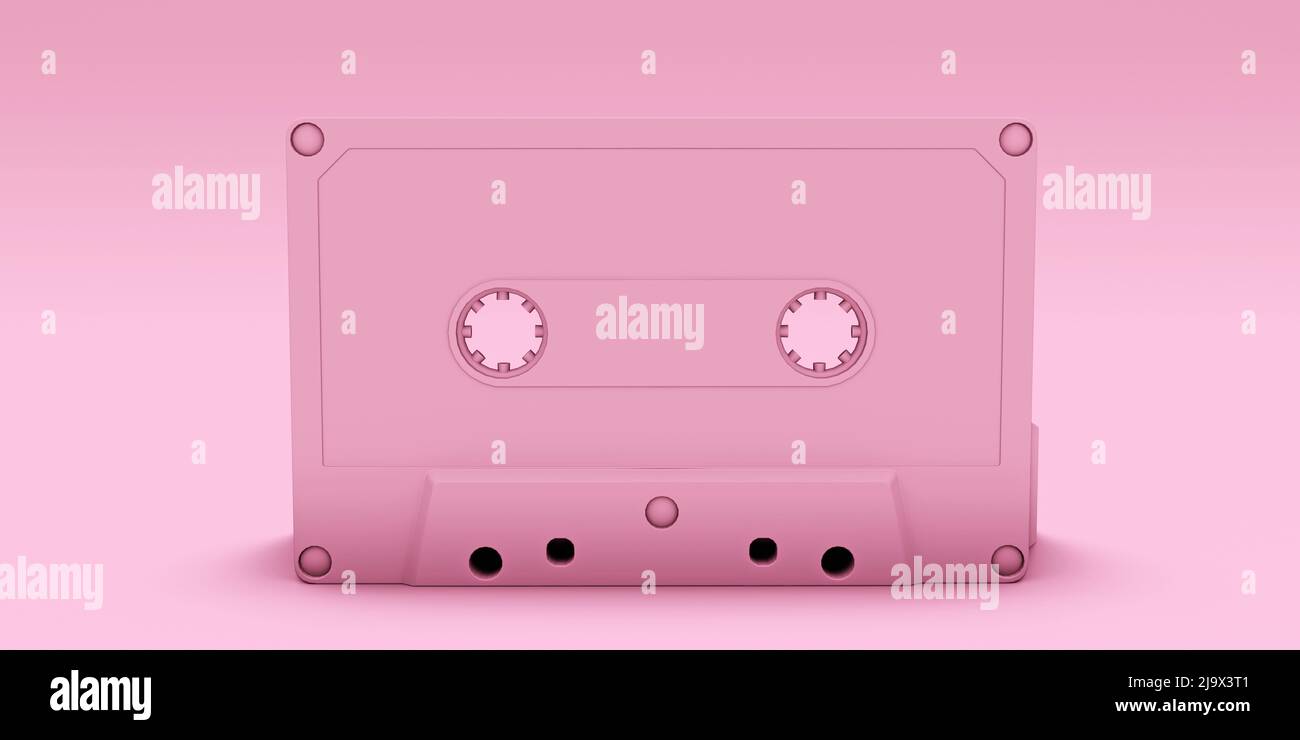 pink cassette tape isolated on pink background 3d illustration Stock ...