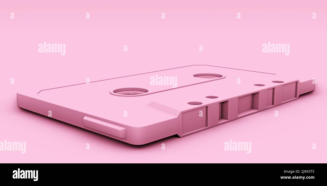 pink cassette tape isolated on pink background 3d illustration Stock ...
