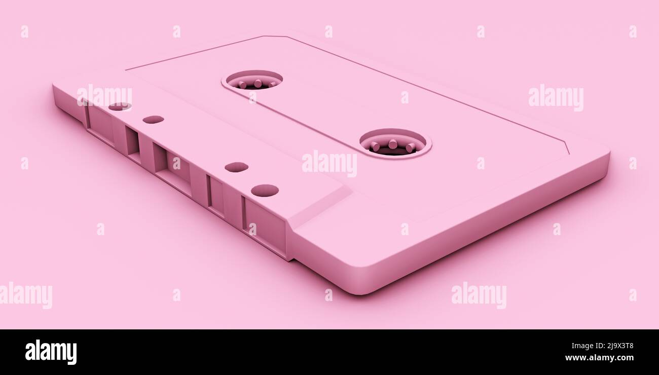 pink cassette tape isolated on pink background 3d illustration Stock ...