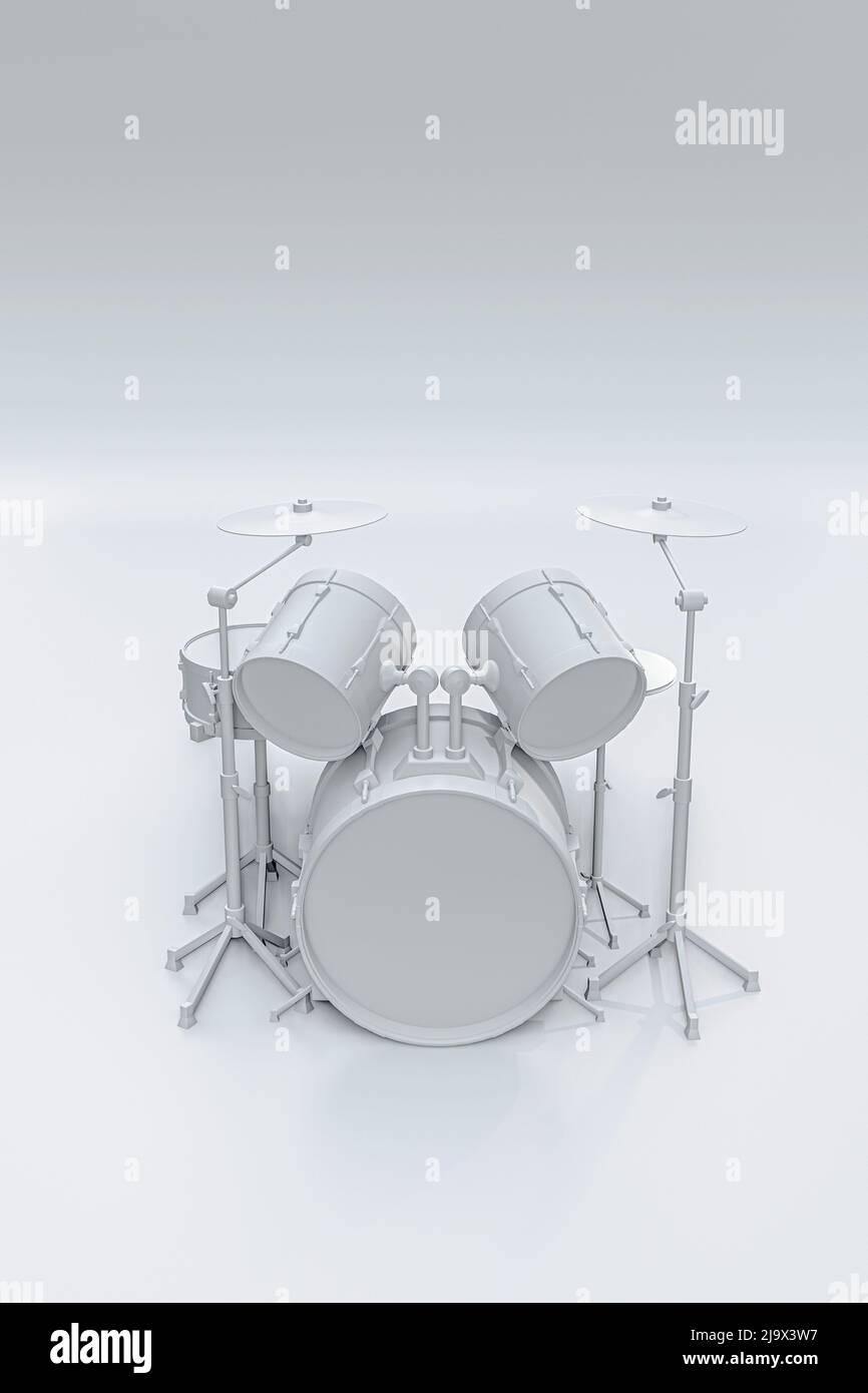 white drum isolated on white background 3d illustration Stock Photo - Alamy
